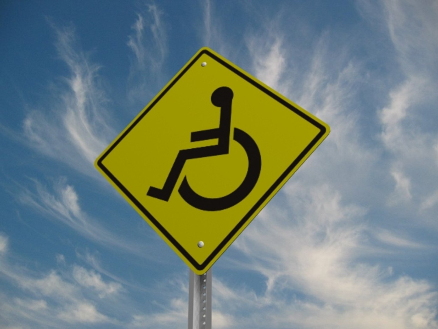 Wheelchair Crossing Street Sign Max