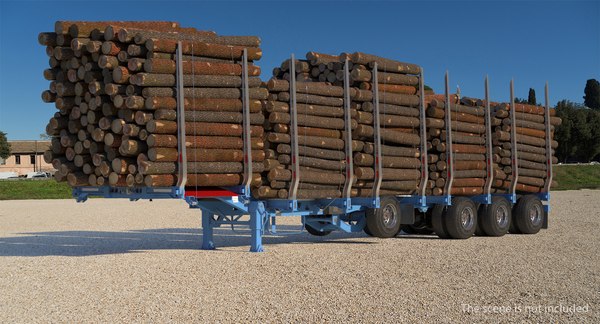 3D logging trailer small - TurboSquid 1418835