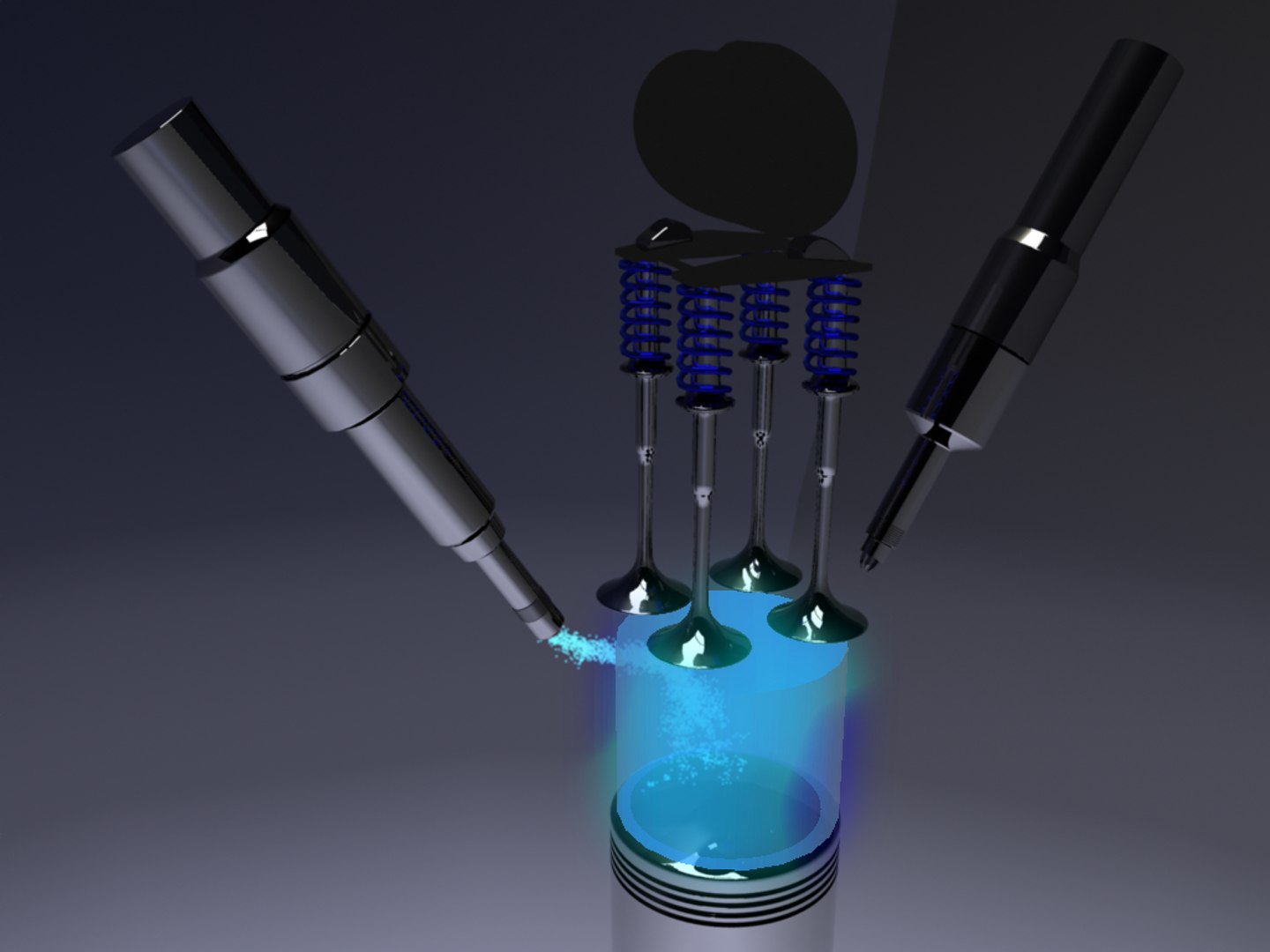 3D engine cylinder combustion model - TurboSquid 1393011