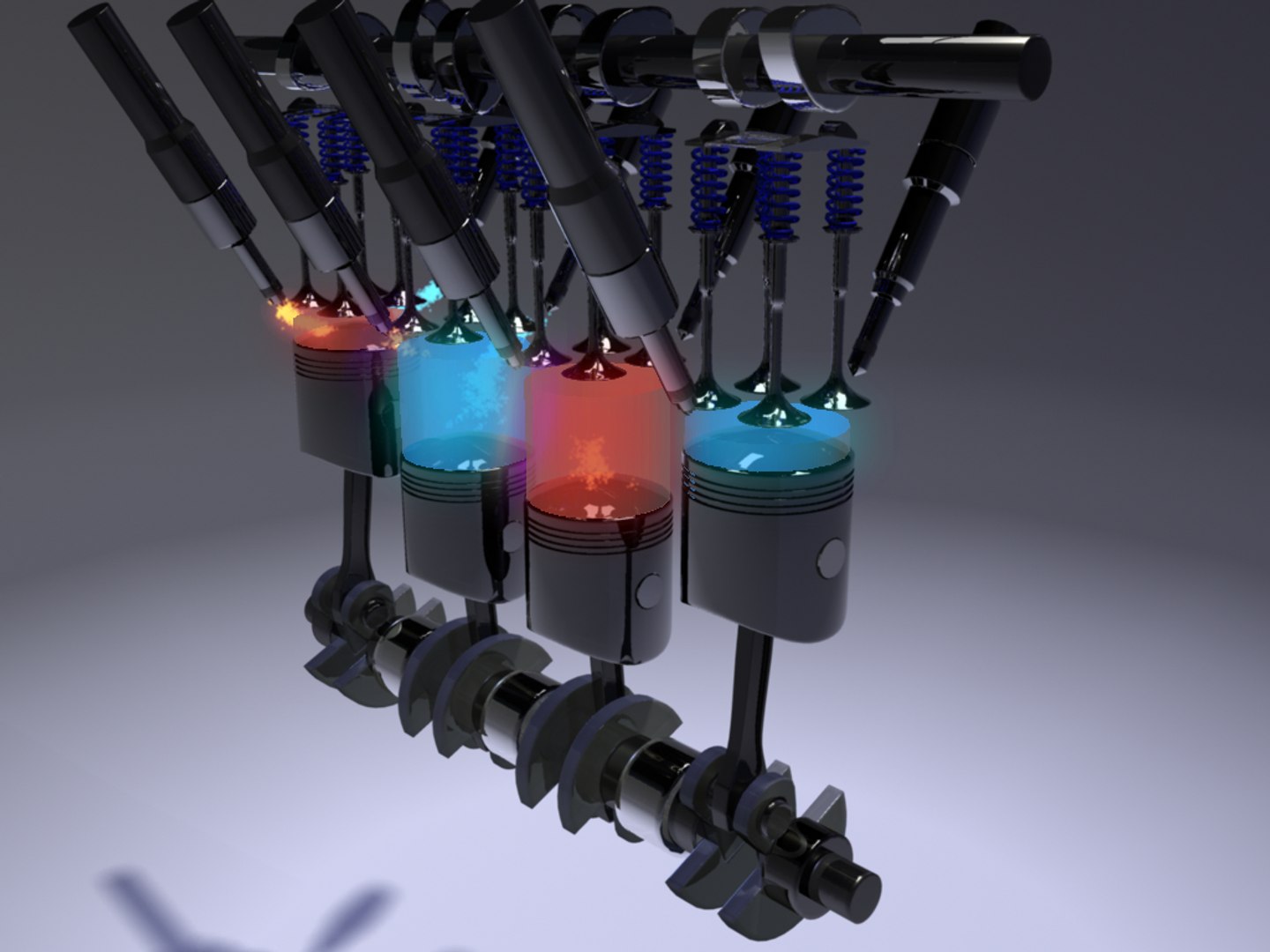 3D engine cylinder combustion model - TurboSquid 1393011