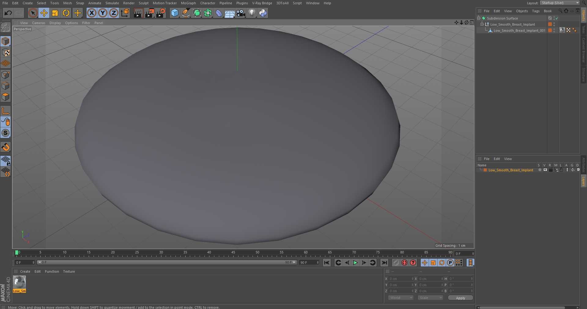 Low Smooth Breast Implant 3D Model - TurboSquid 2161781