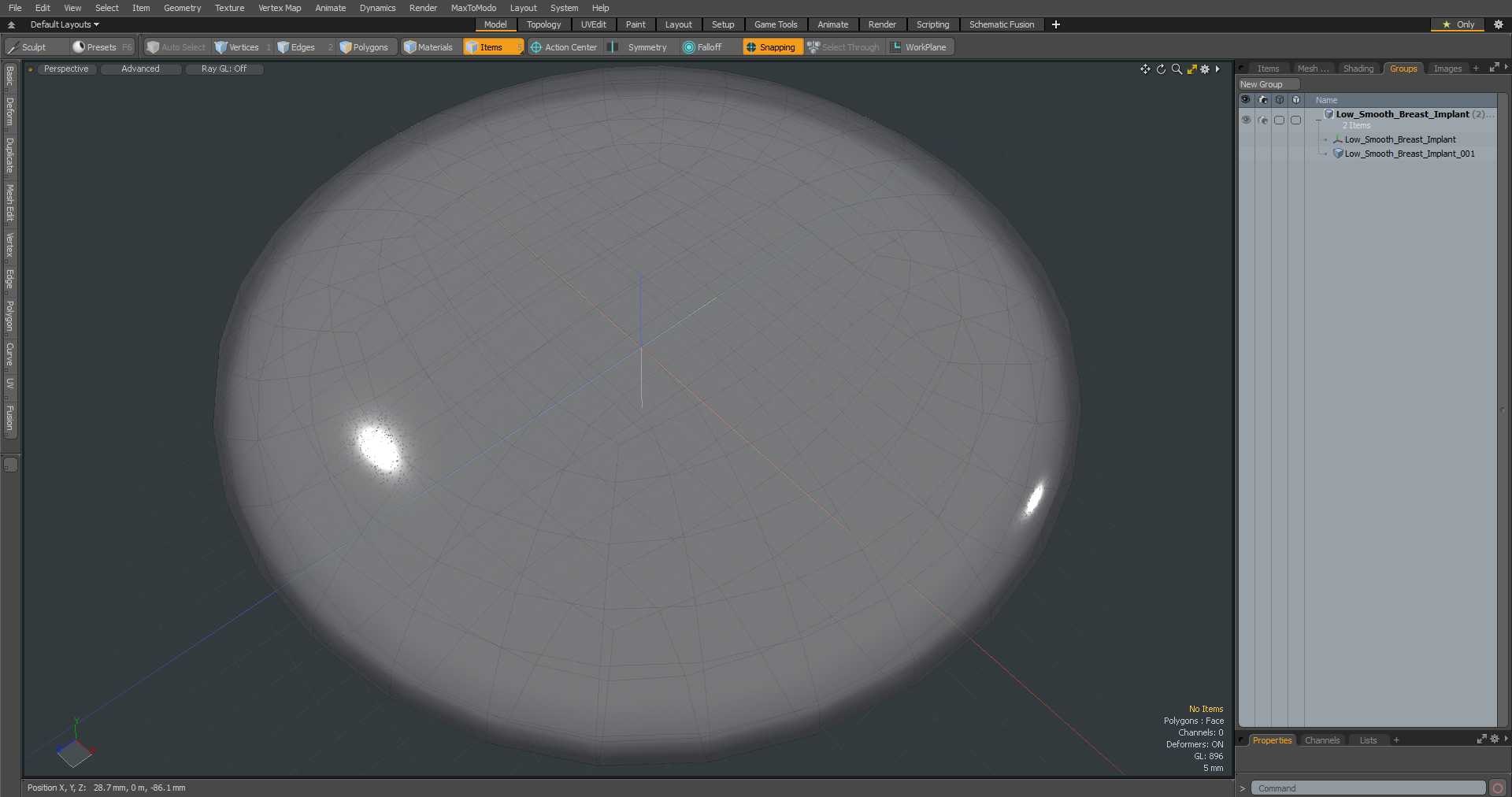 Low Smooth Breast Implant 3D Model - TurboSquid 2161781