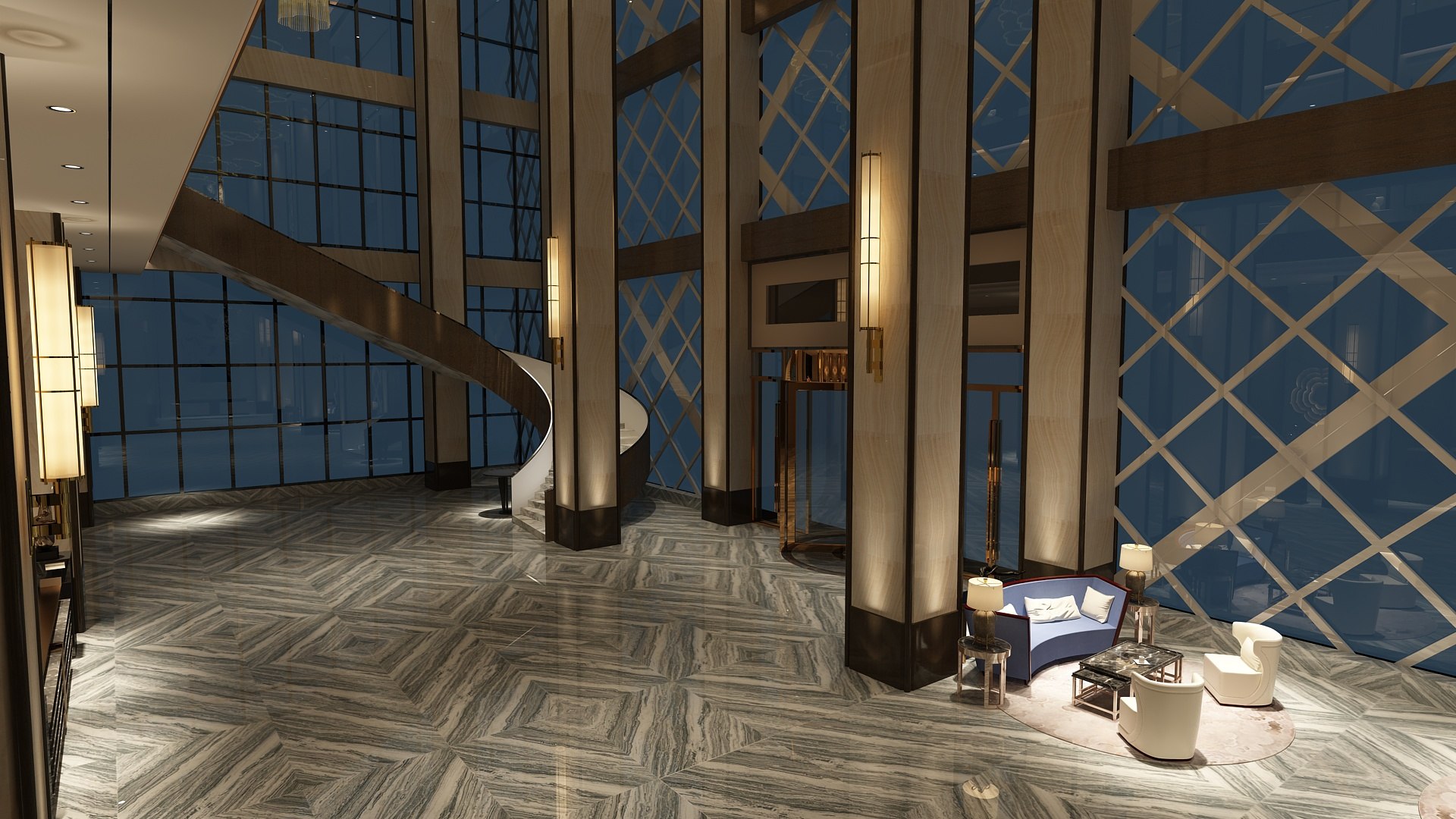 The Hotel Lobby 9 3D Model - TurboSquid 2276990