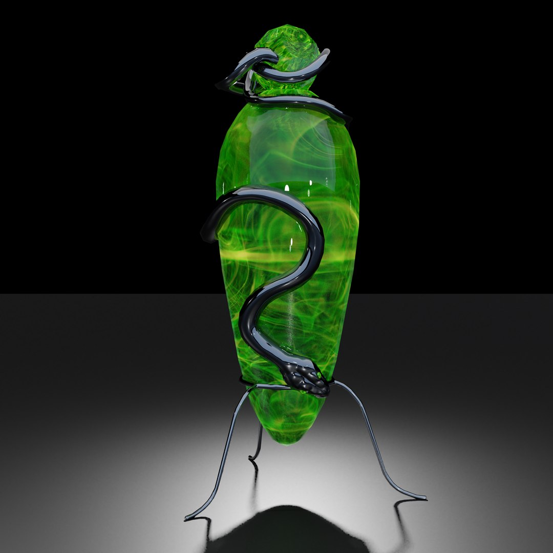 Snake Potion Bottle 3D Model - TurboSquid 1438223
