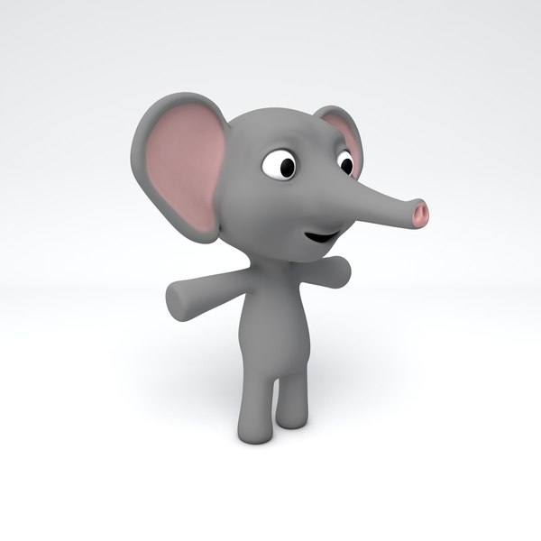 cute elephant 3d obj
