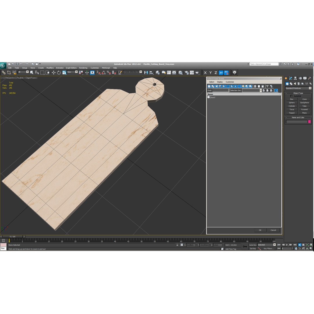 marble cutting board 3d model