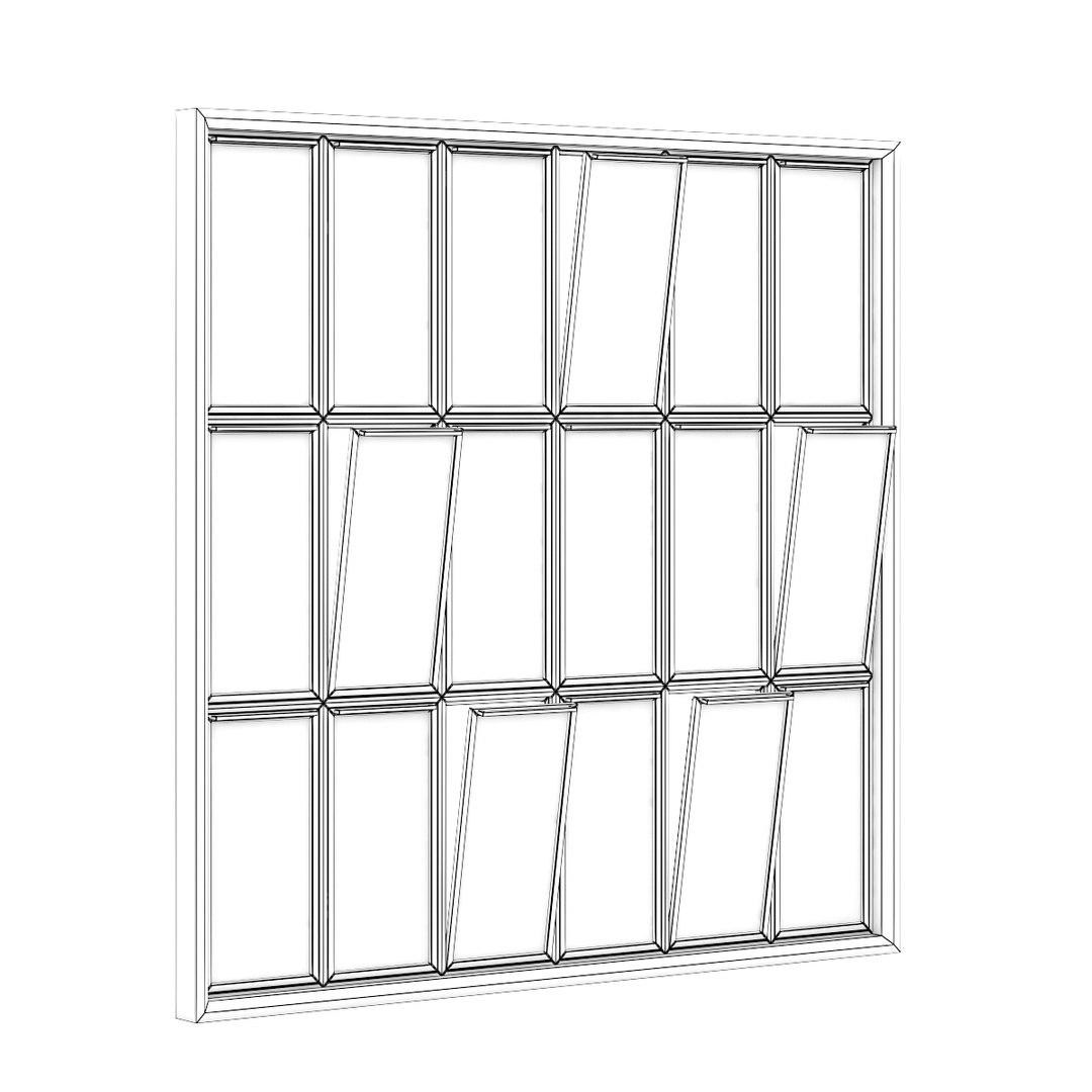 3d Model Openable Black Metal Window