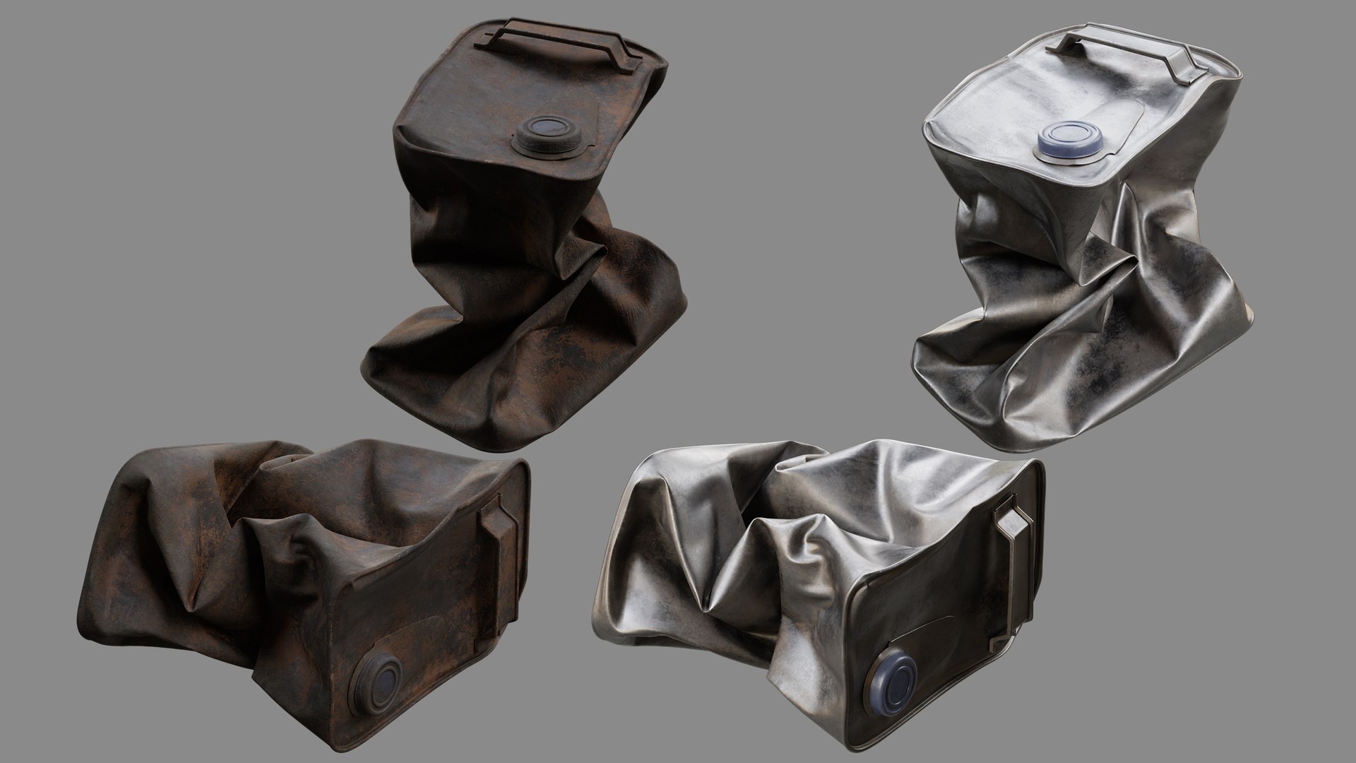 3D Crushed Paint Can Rectangular 06 Model - TurboSquid 2443884