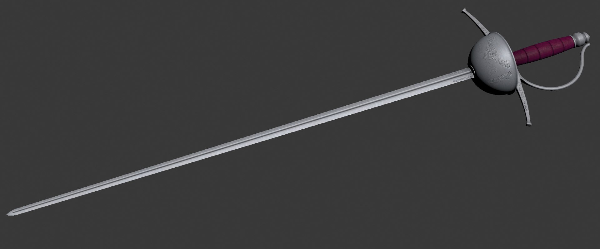 3d Model Rapier Purpleheart