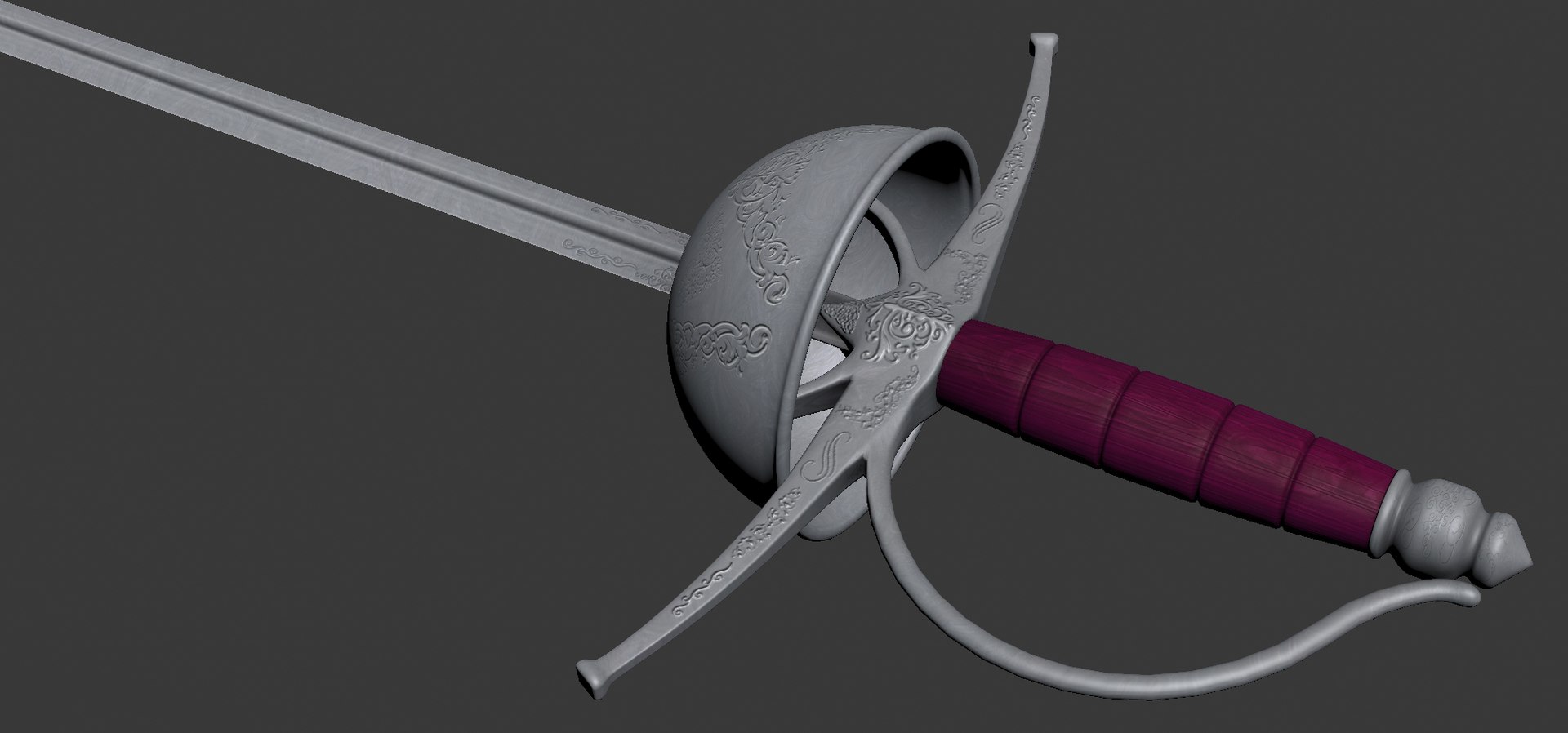 3d Model Rapier Purpleheart