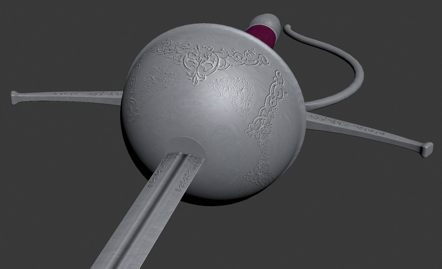 3d Model Rapier Purpleheart