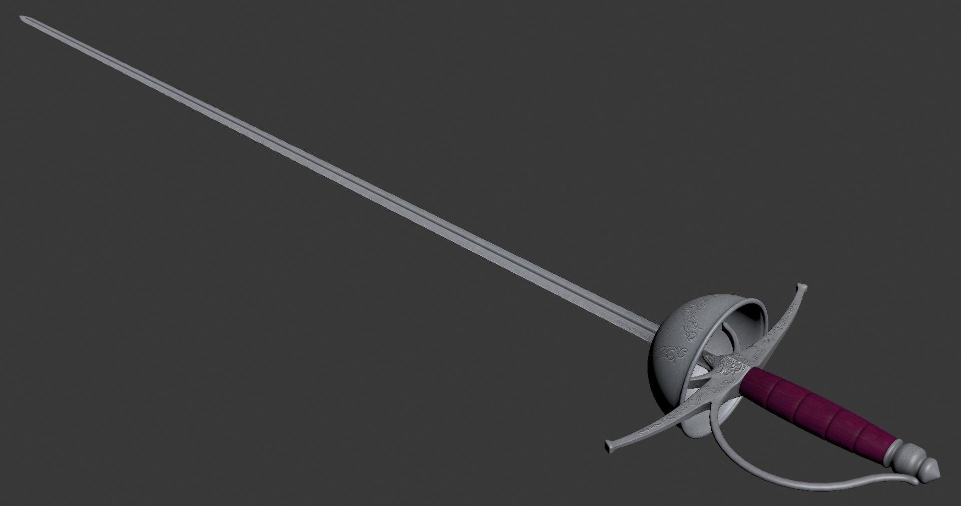 3d Model Rapier Purpleheart