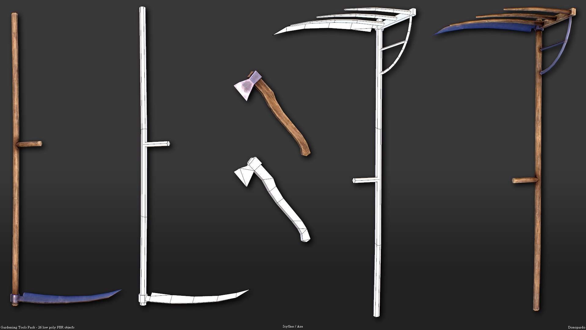 Free Shovels Rakes Brooms Axes Hammers Knives Saws - 26 PBR Objects Model - TurboSquid 1773842
