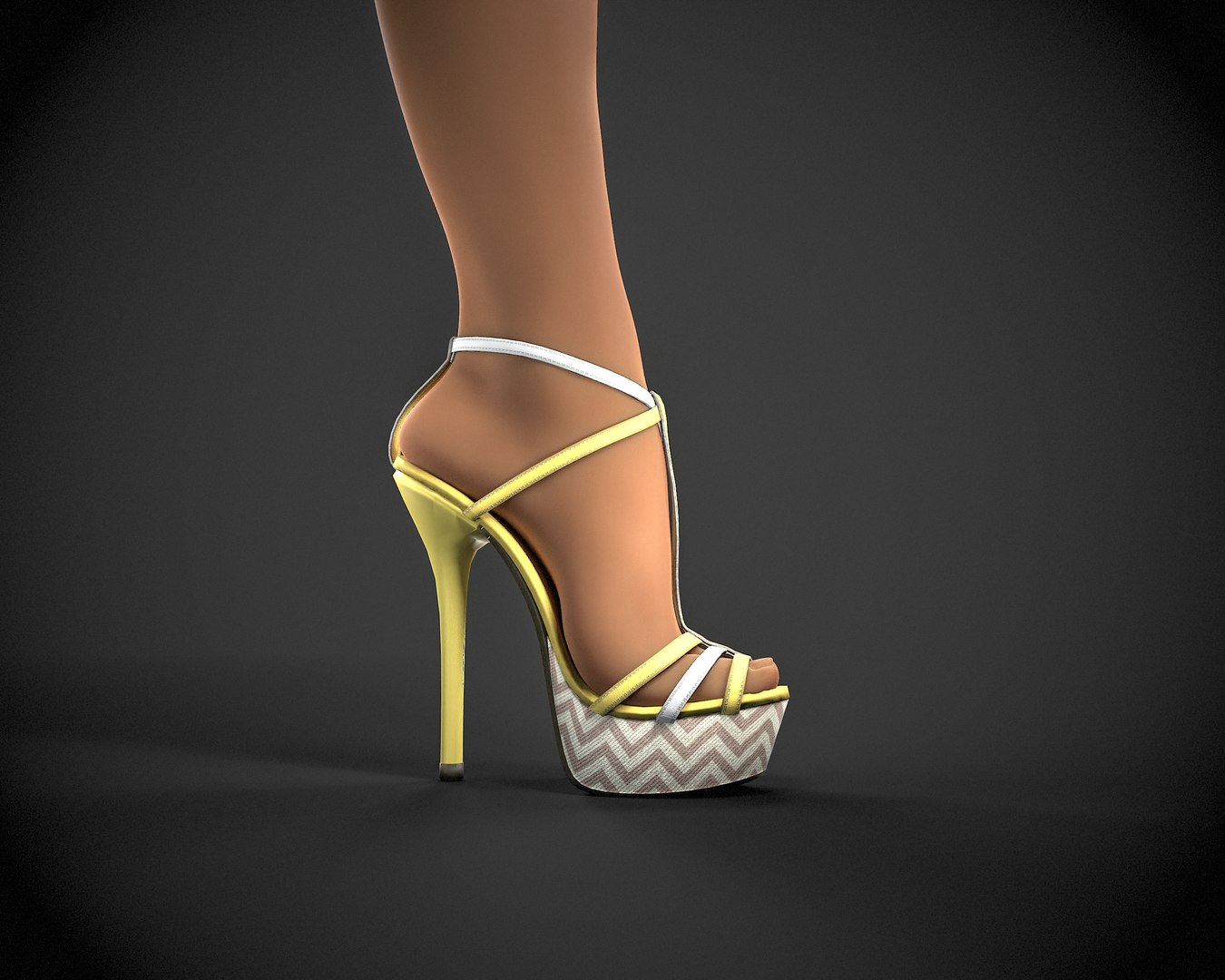 3D Stilettos High Heel Platform Shoes - TurboSquid 2078912