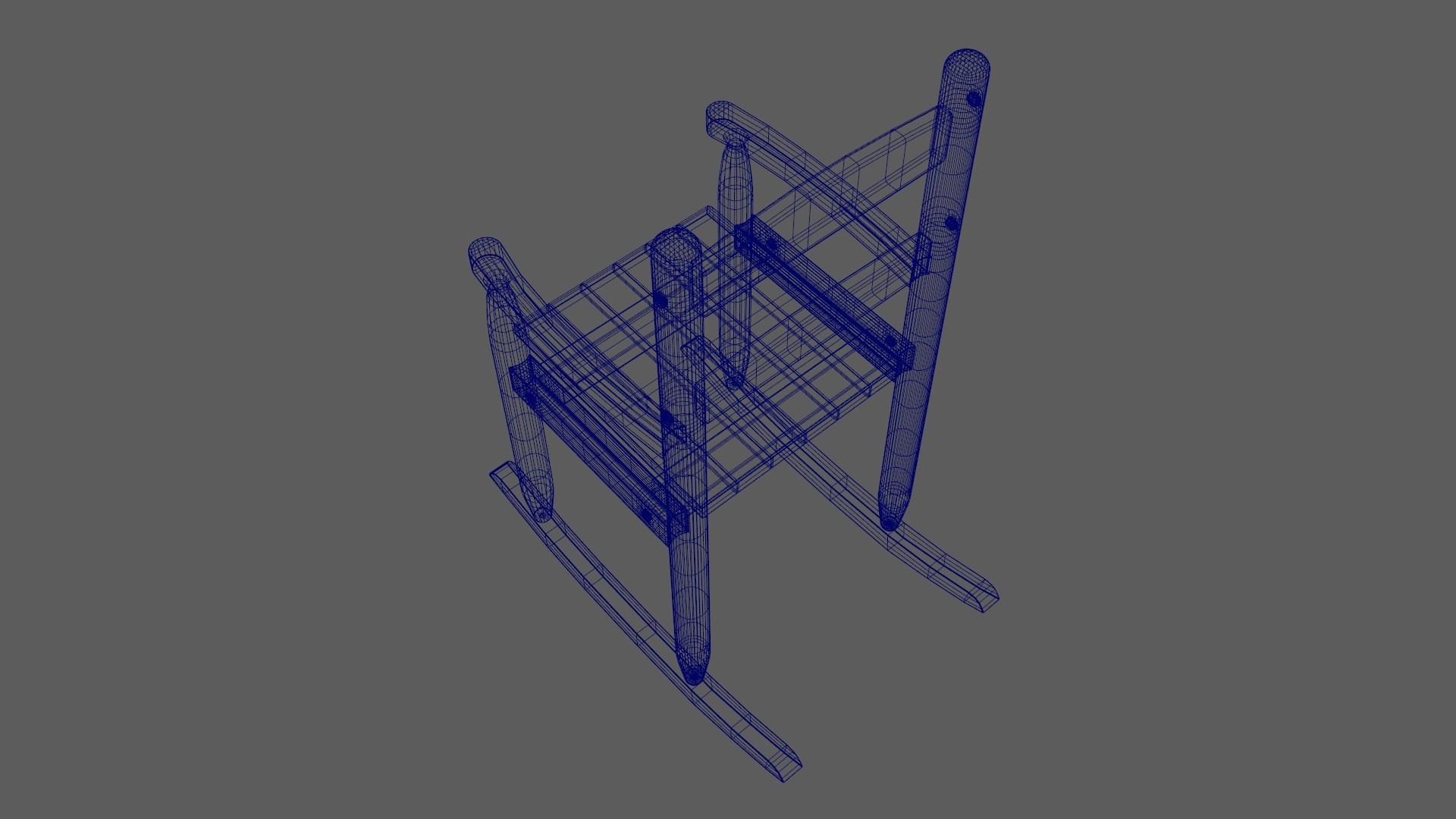 Chair No 9 Rocking Chair Cane Rocker Old Rusty Metal Version 3D Model ...