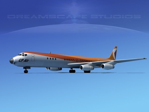 3d douglas dc-8 model