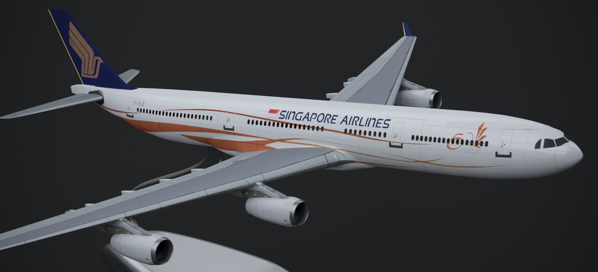 3D AIRBUS A340-300 SINGAPORE AIRLINES 50TH ANNIVERSARY 2024 ...