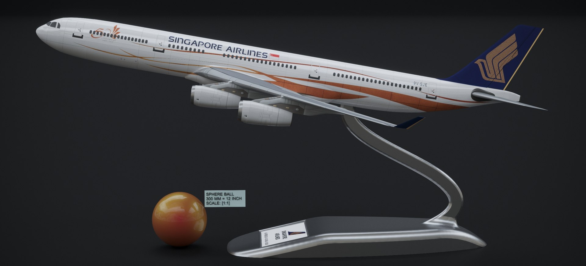 3D AIRBUS A340-300 SINGAPORE AIRLINES 50TH ANNIVERSARY 2024 ...