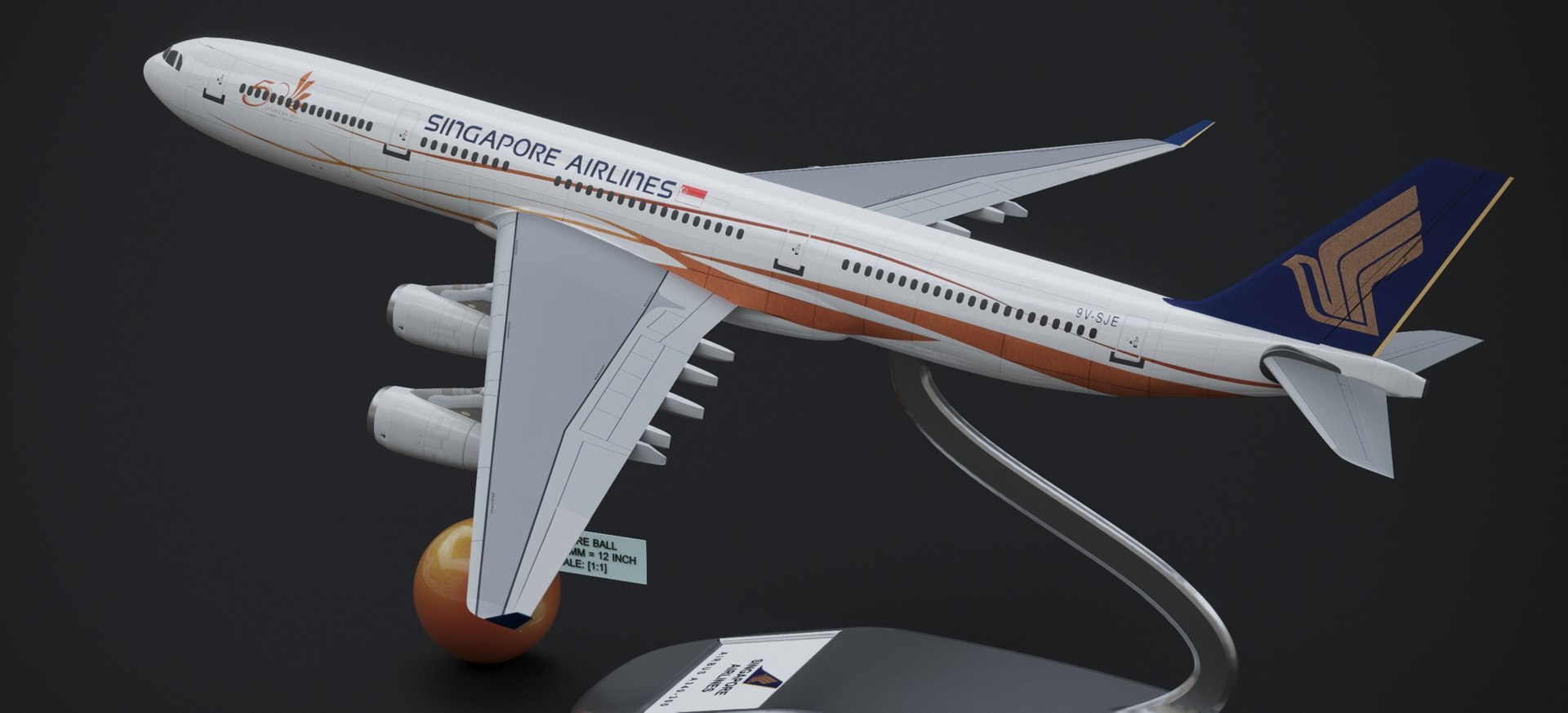 3D AIRBUS A340-300 SINGAPORE AIRLINES 50TH ANNIVERSARY 2024 ...
