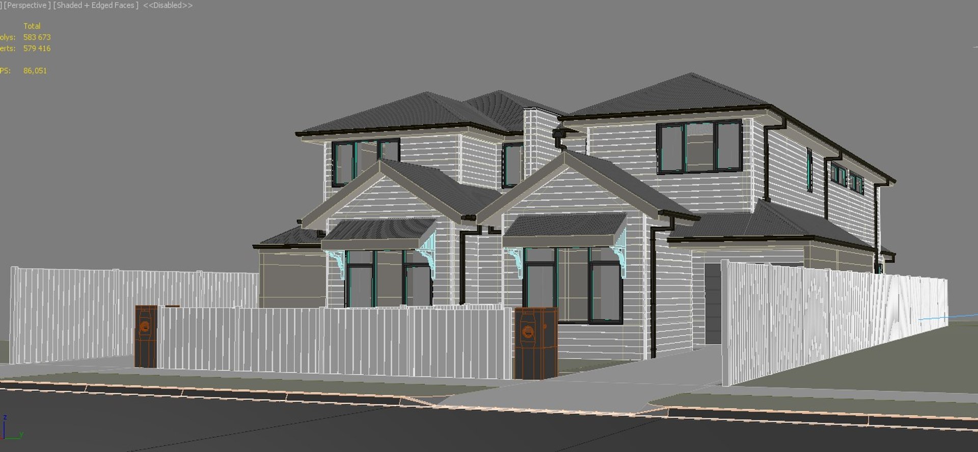 Double Story House For Backgrounds 3D Model - TurboSquid 2093536