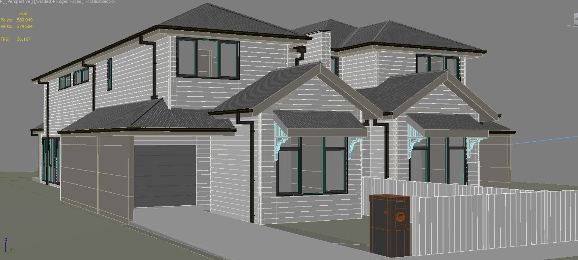 Double Story House For Backgrounds 3D Model - TurboSquid 2093536