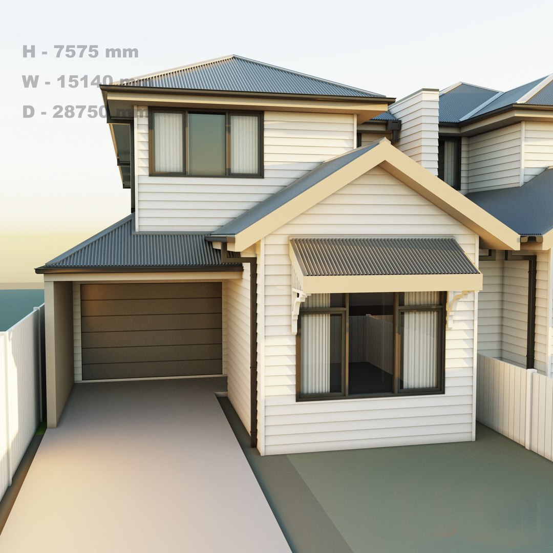 Double Story House For Backgrounds 3D Model - TurboSquid 2093536