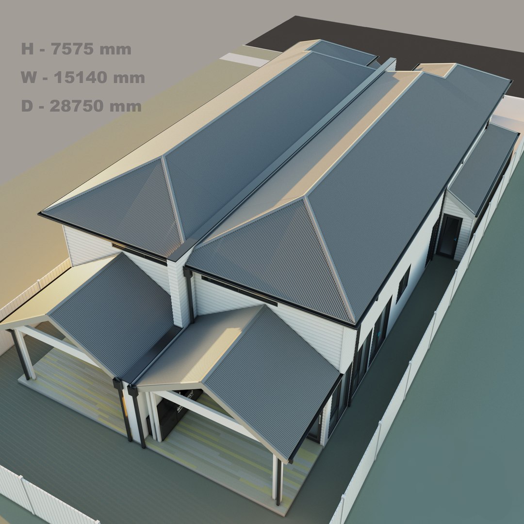 Double Story House For Backgrounds 3D Model - TurboSquid 2093536