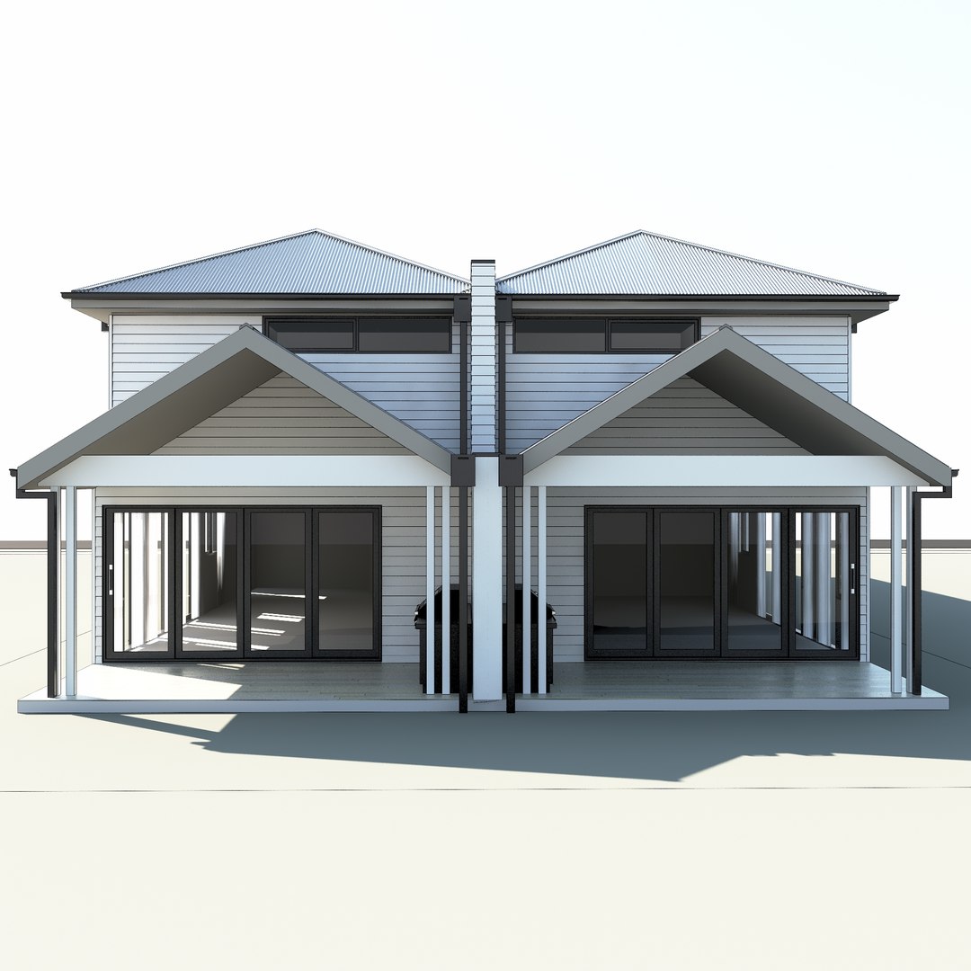 Double Story House For Backgrounds 3D Model - TurboSquid 2093536