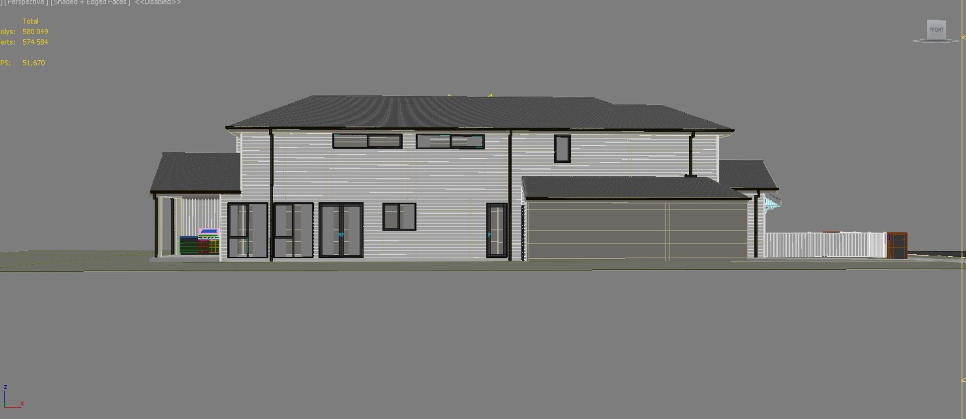 Double Story House For Backgrounds 3D Model - TurboSquid 2093536