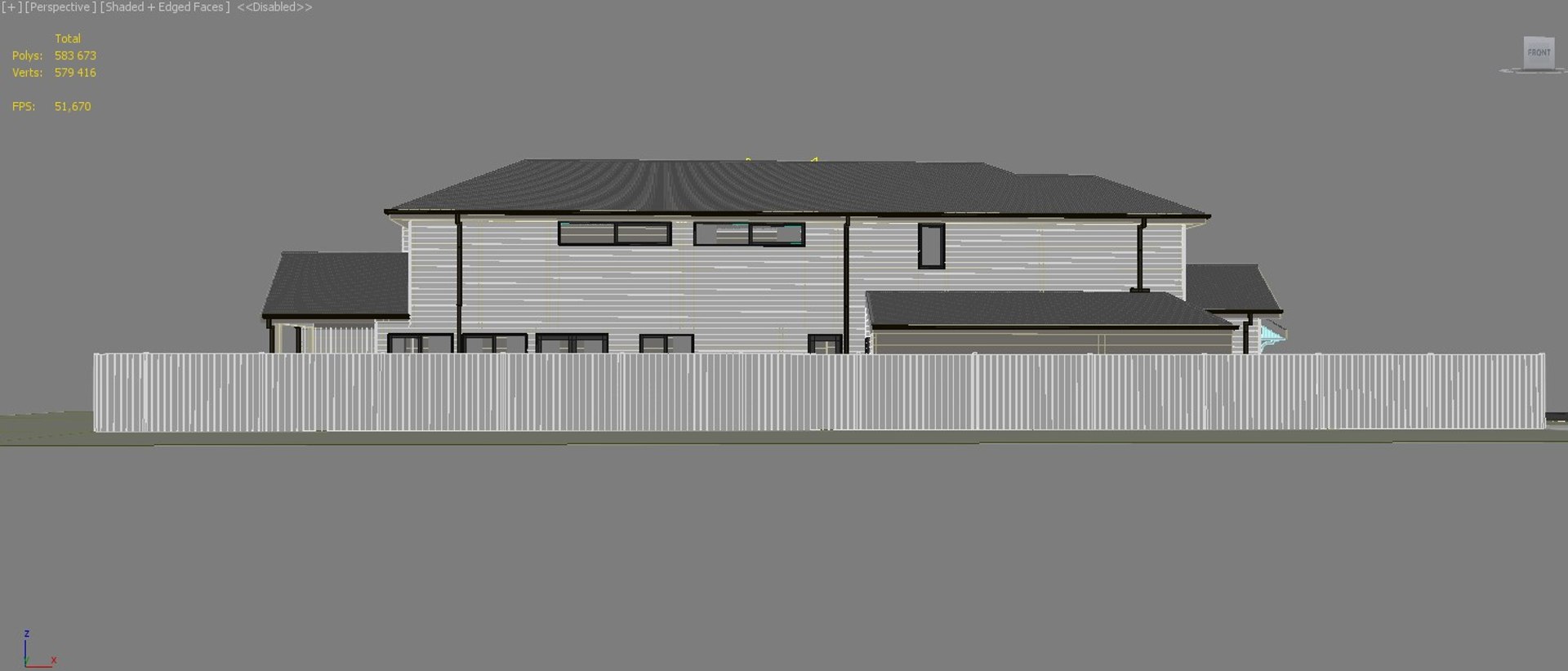 Double Story House For Backgrounds 3D Model - TurboSquid 2093536