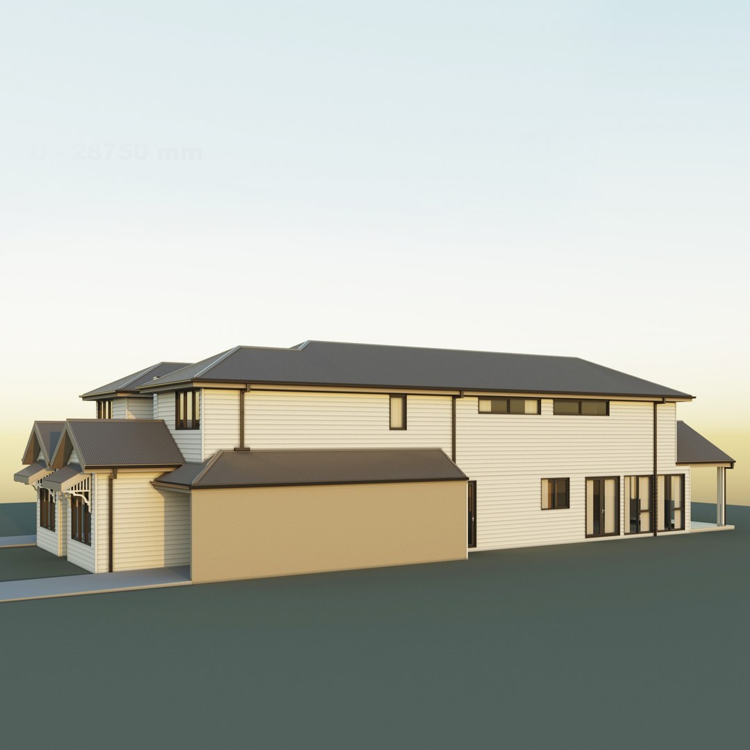 Double Story House For Backgrounds 3D Model - TurboSquid 2093536