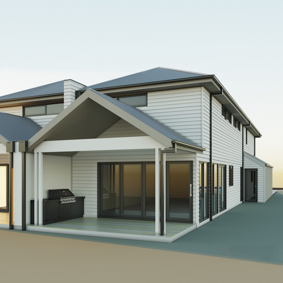 Double Story House For Backgrounds 3D Model - TurboSquid 2093536