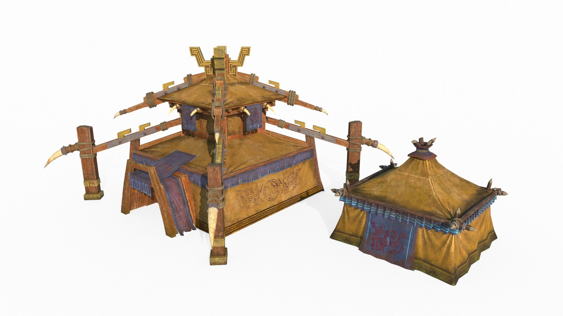 3D model Ancient barbarian tents - TurboSquid 2159114