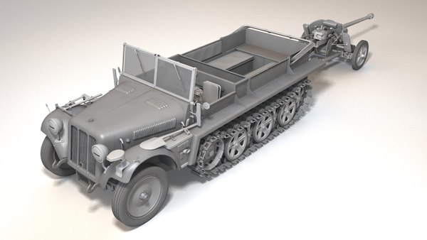 modelo 3d SdKfz 10 con cañón Pak38 - TurboSquid 2110543
