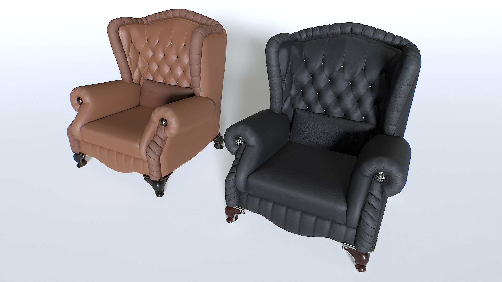 Leather Armchair Pack 2 3D - TurboSquid 2199396