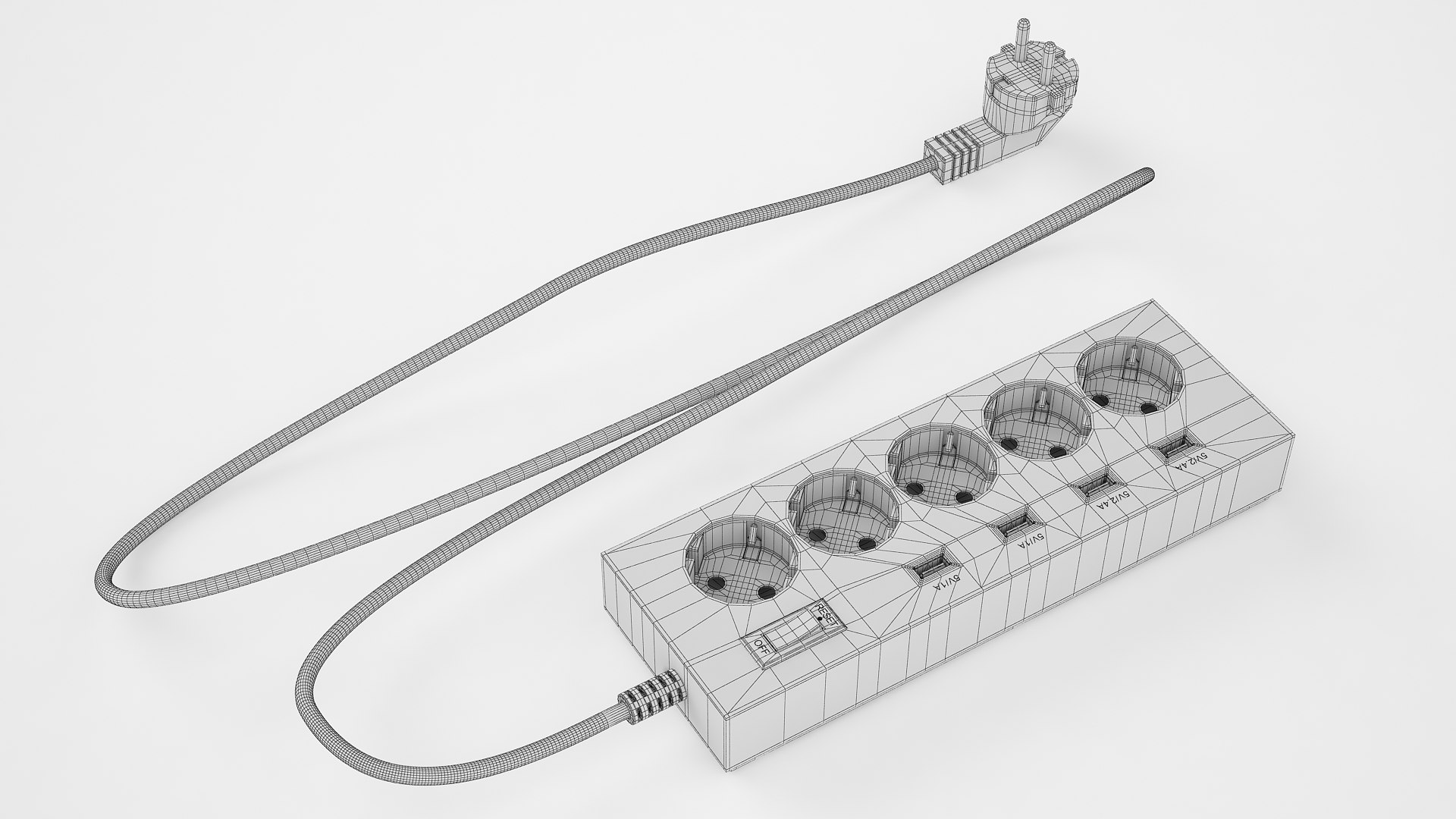 Power Strip Outlet 3D Model - TurboSquid 1483663