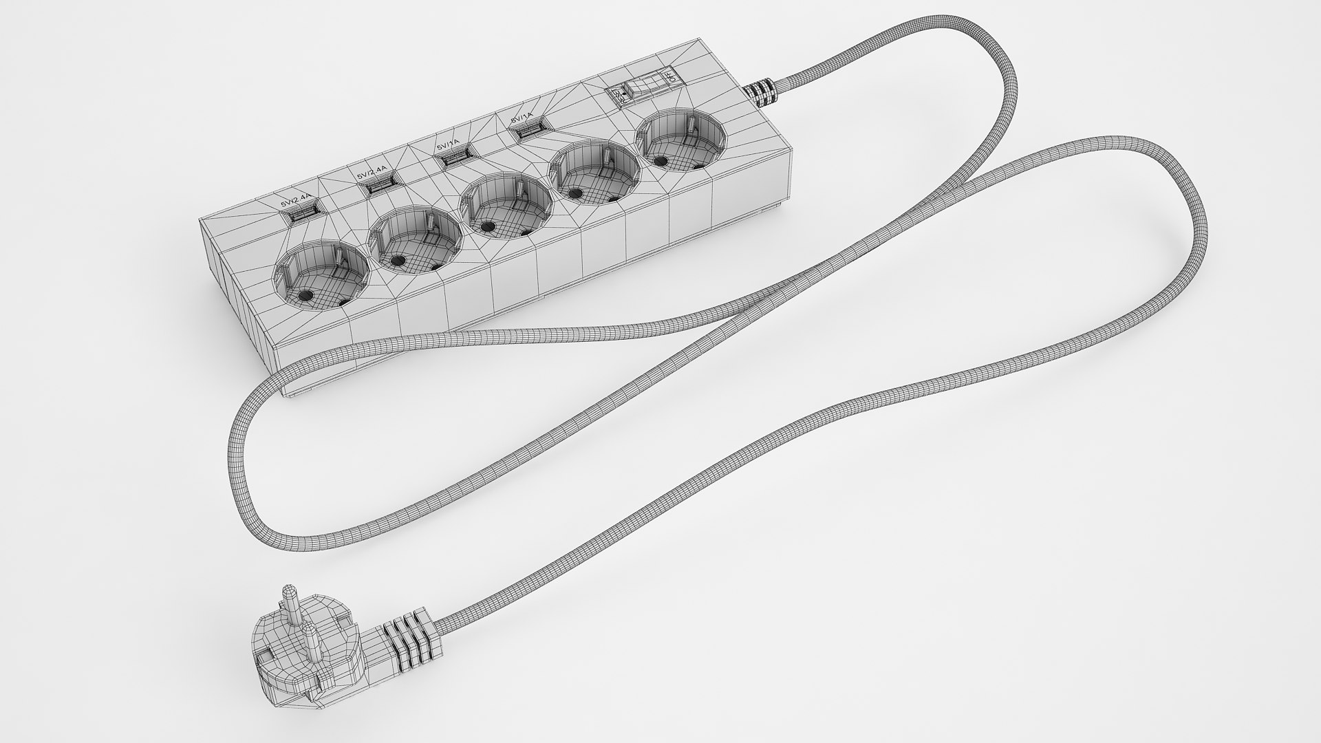 Power Strip Outlet 3D Model - TurboSquid 1483663