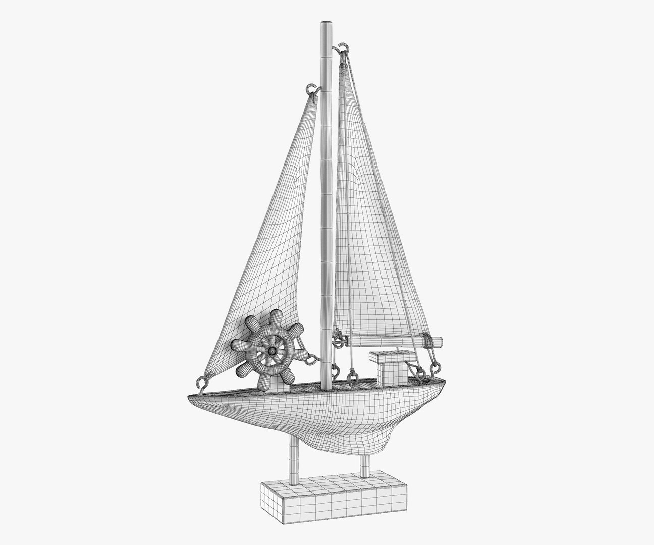Wooden Decorative Model Sailboat 3D - TurboSquid 2185193