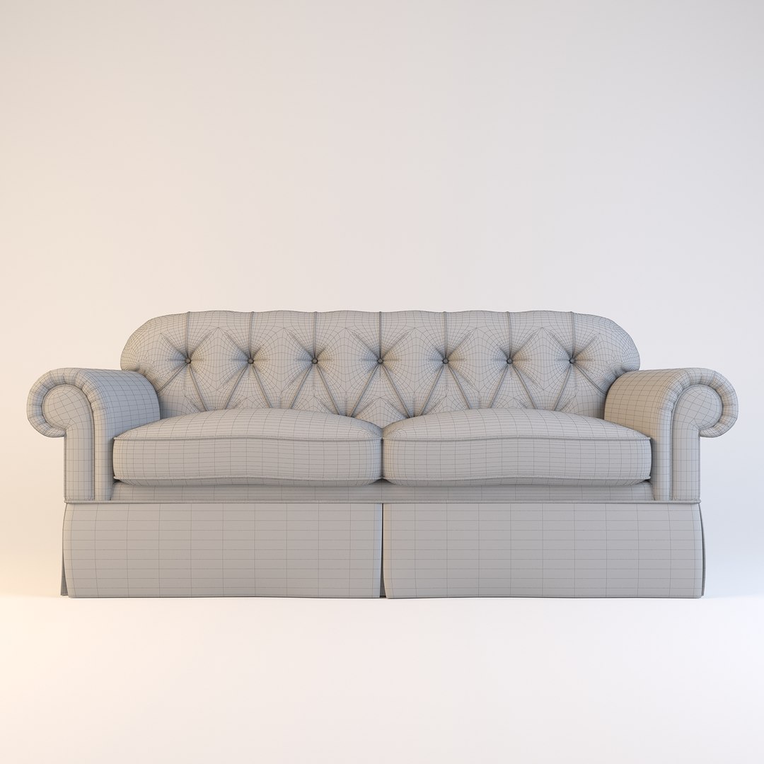 Sofa Modeled Fabric 3d Model