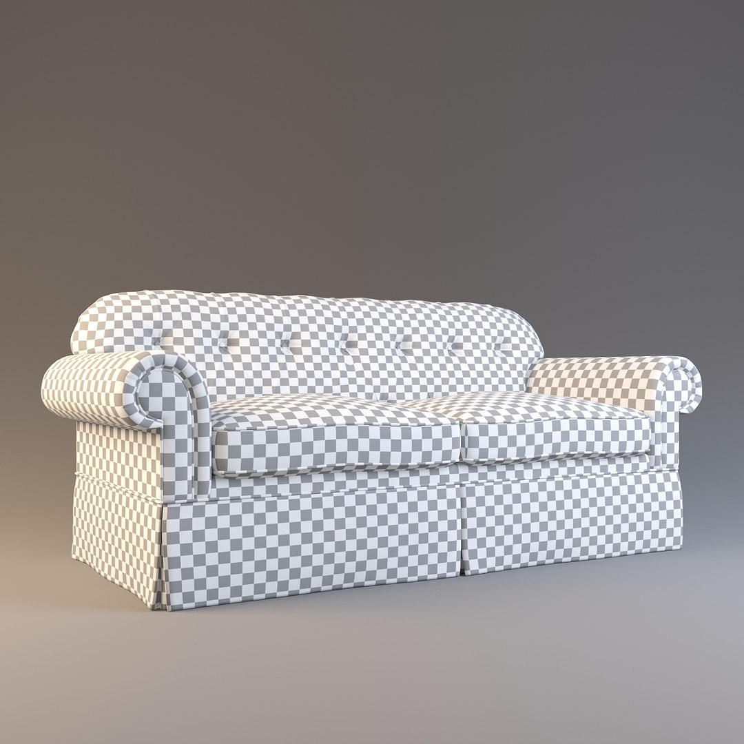 Sofa Modeled Fabric 3d Model