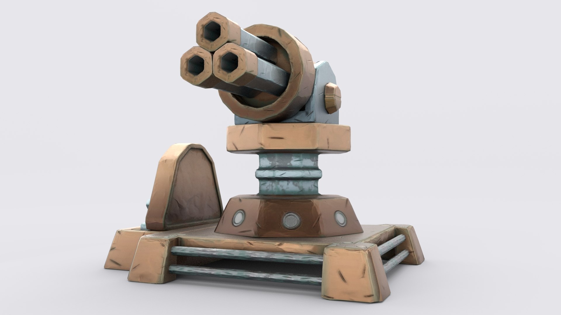 3D cartoon turret - TurboSquid 1485617
