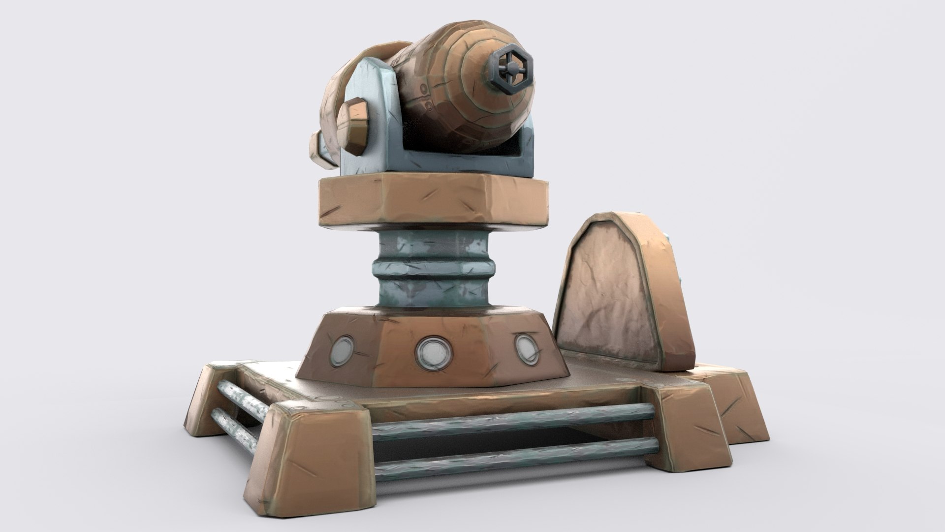 3D cartoon turret - TurboSquid 1485617
