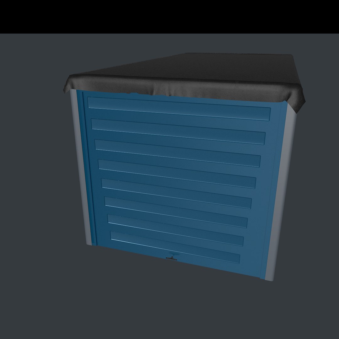 Free C4d Model Blue Metal Garage
