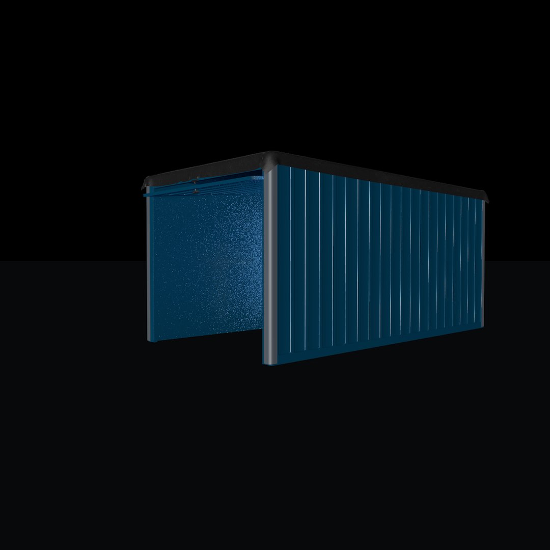 Free C4d Model Blue Metal Garage