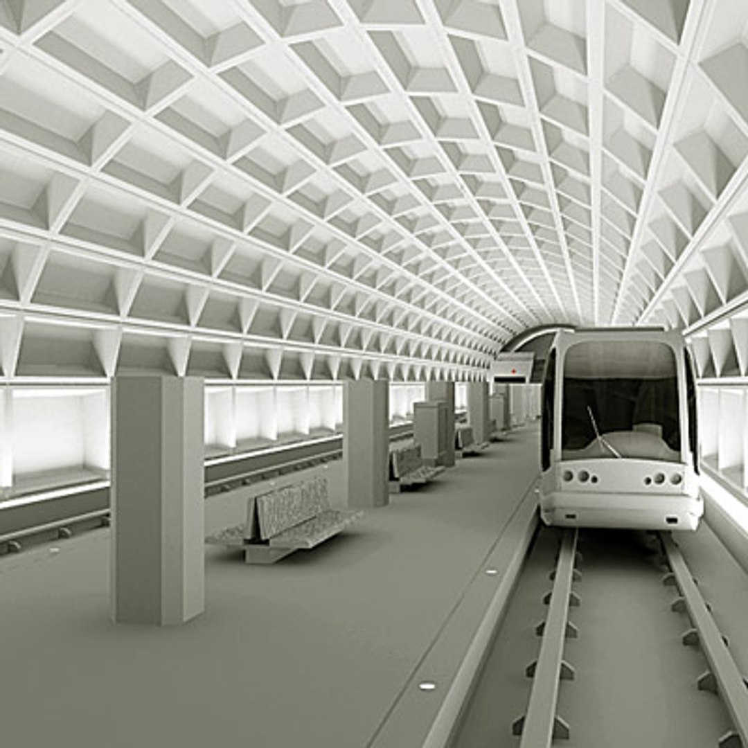 3ds Max Metro Tram Station