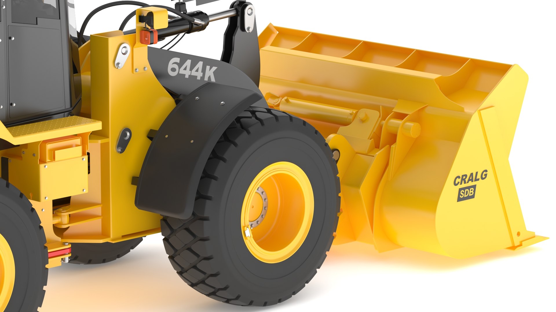 Deere 644K Loader With WL-SDB Bucket 3D Model - TurboSquid 2293761