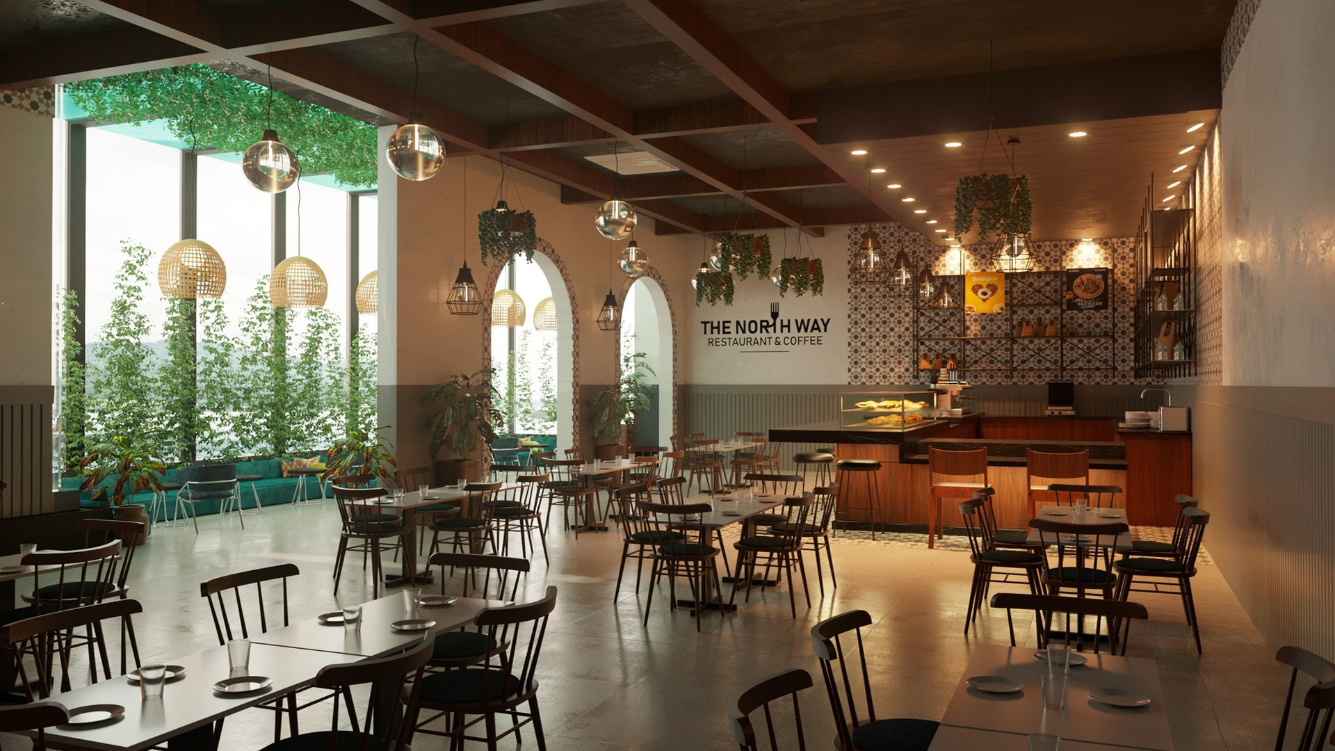 Commercial Restaurant Coffeeshop Interior Design 3D Model - TurboSquid ...