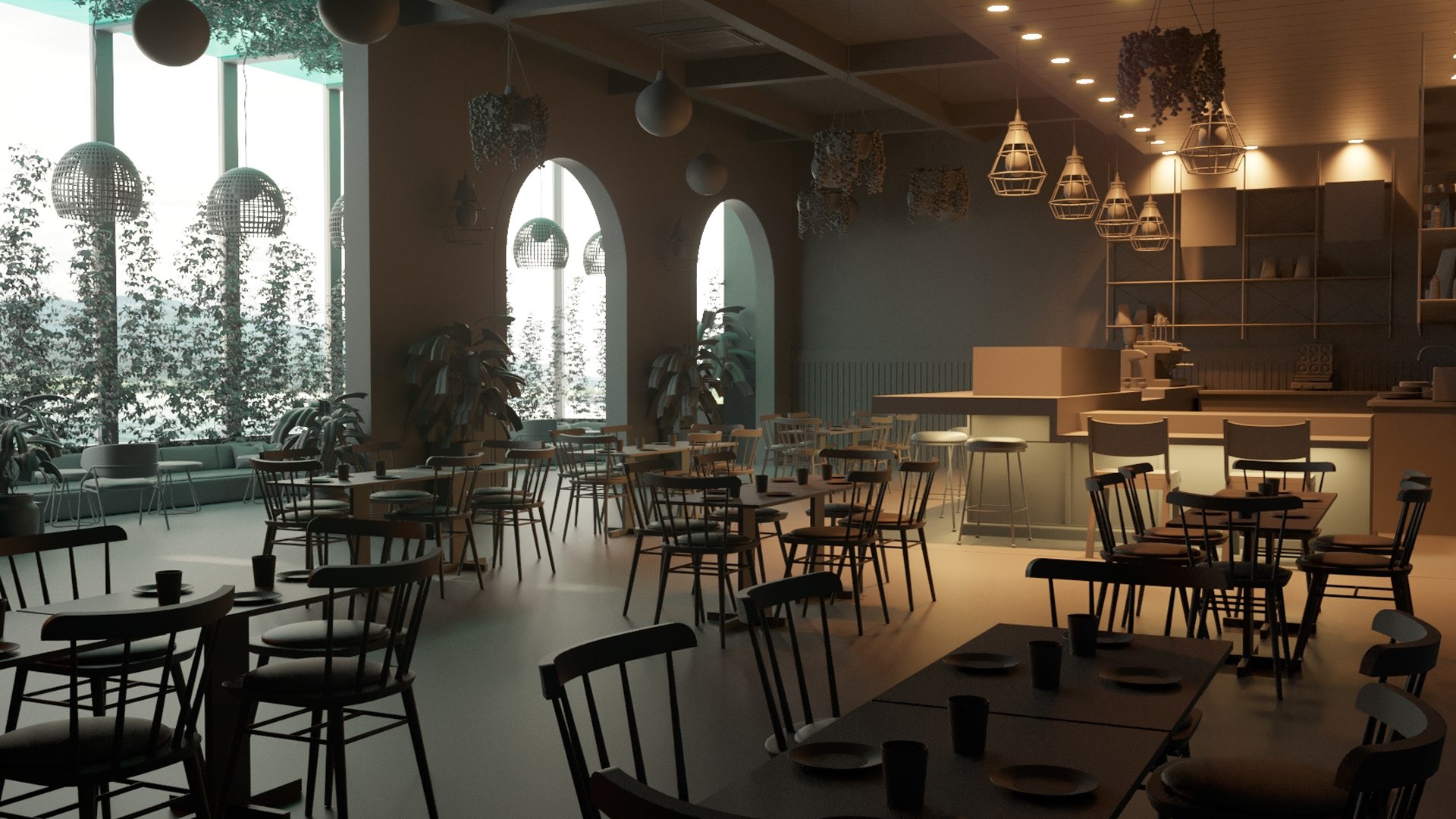 Commercial Restaurant Coffeeshop Interior Design 3D Model - TurboSquid ...