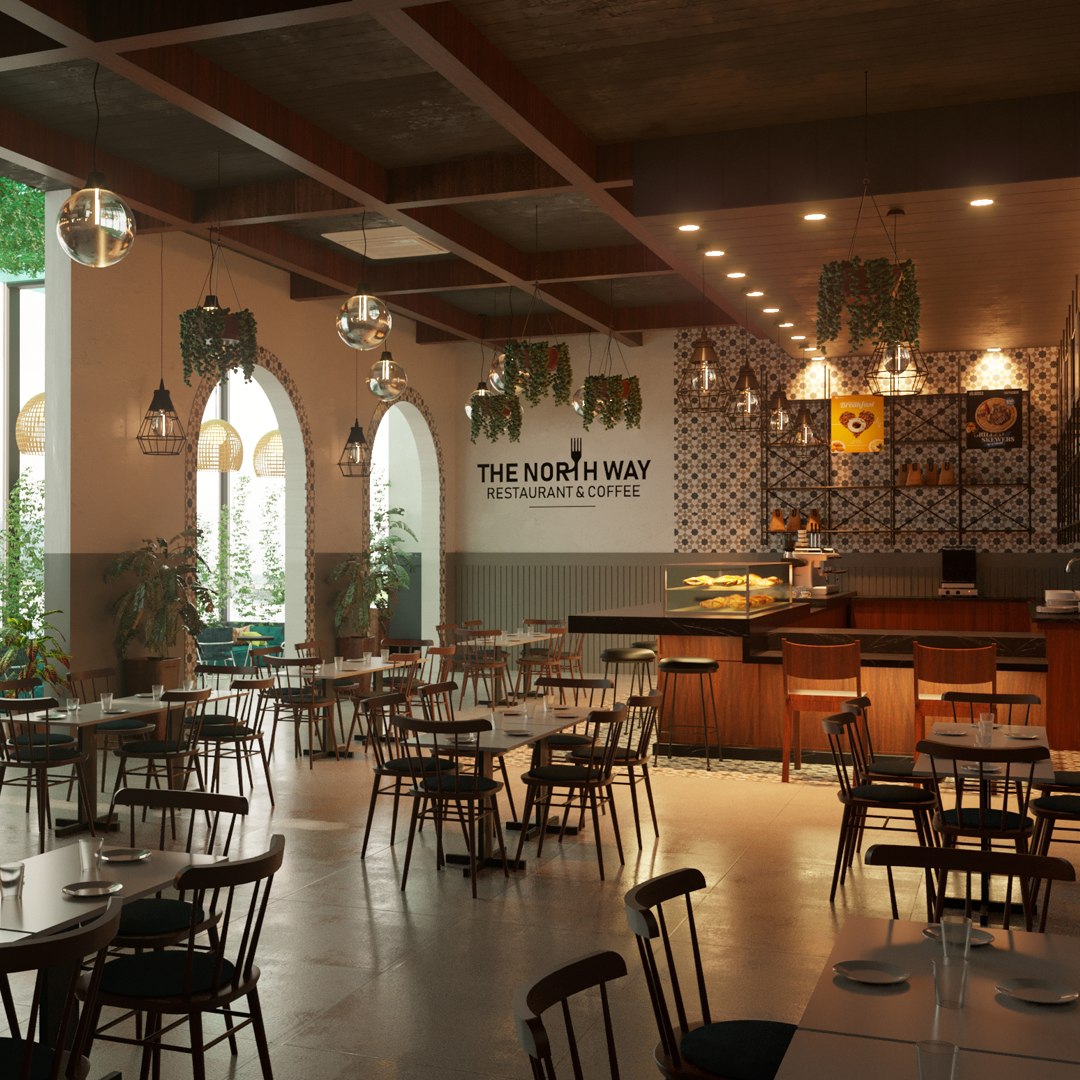 Commercial Restaurant Coffeeshop Interior Design 3D Model - TurboSquid ...