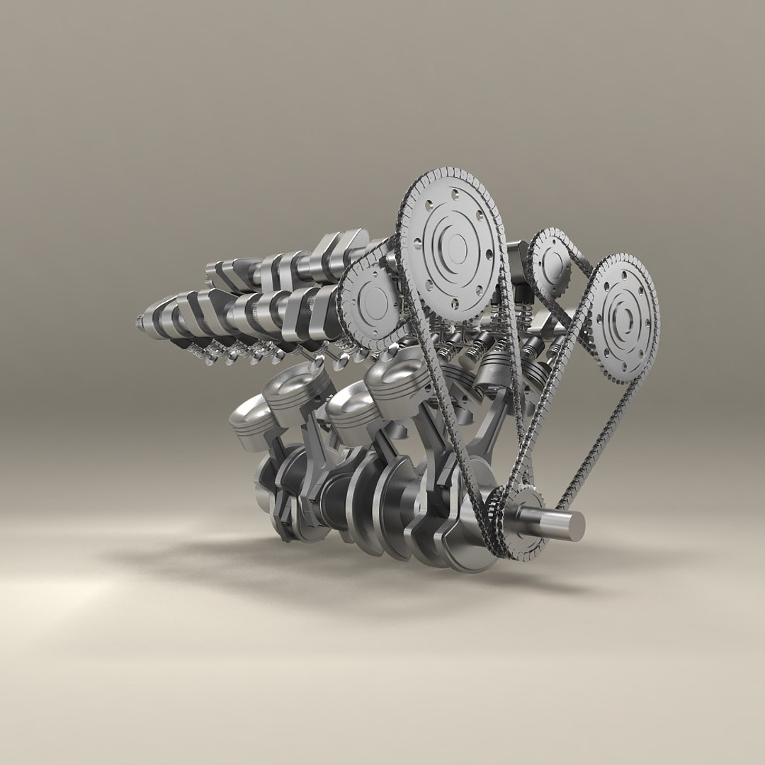 V8 Engine Work Animation Obj